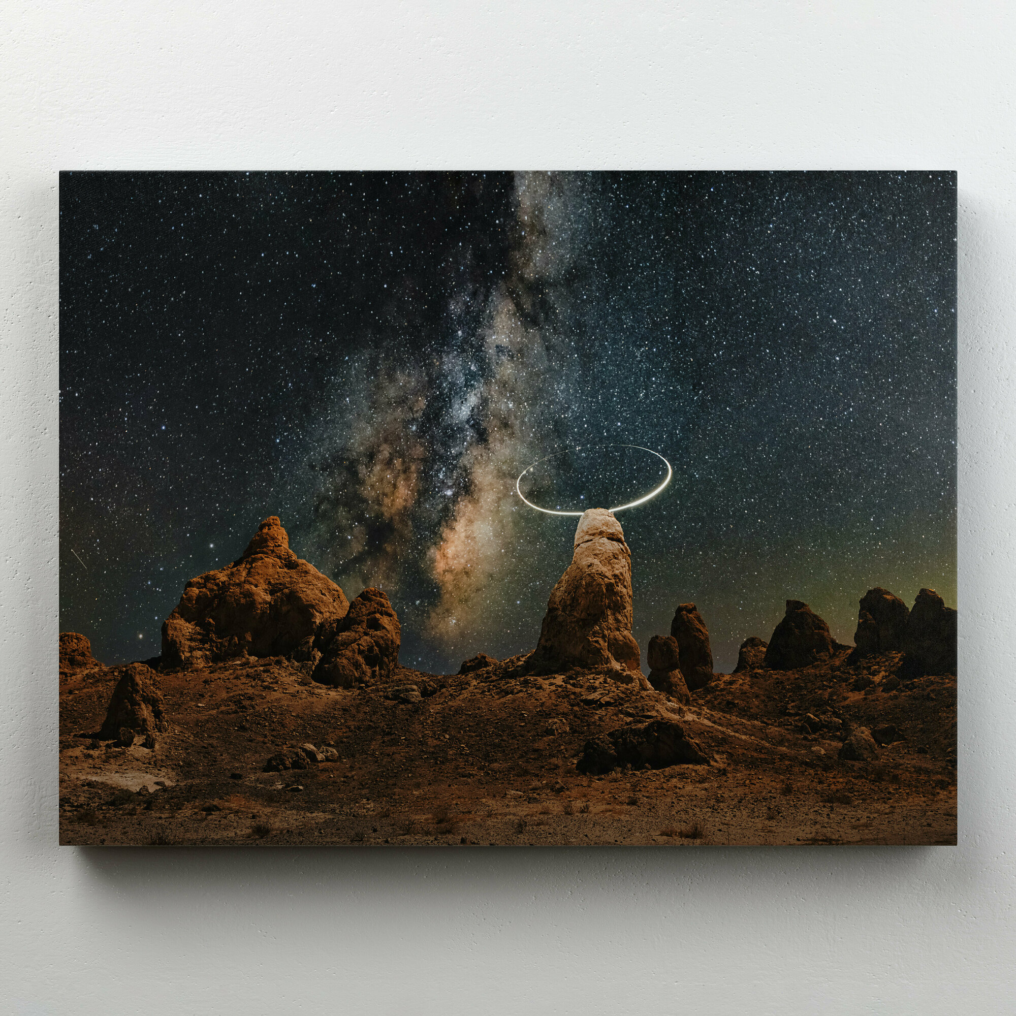 Интерьерная картина на холсте "Звездное небо с Земли" космос, природа, размер 40x30 см
