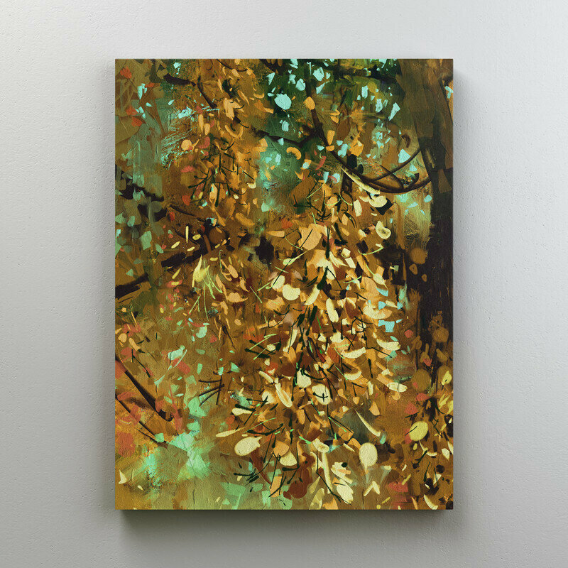 Интерьерная картина на холсте "живопись осеннее дерево" размер 22x30 см