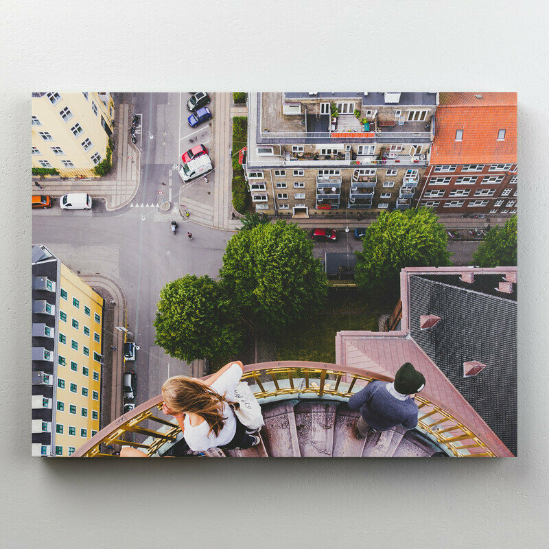 Интерьерная картина на холсте "Жизнь города - вид сверху", размер 40x30 см