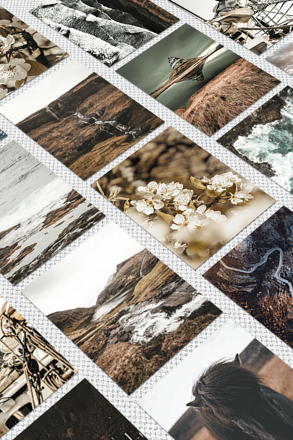 Постеры для интерьера Postermarkt, Набор постеров 20 шт, 15х21 см, Коллаж Коричневый