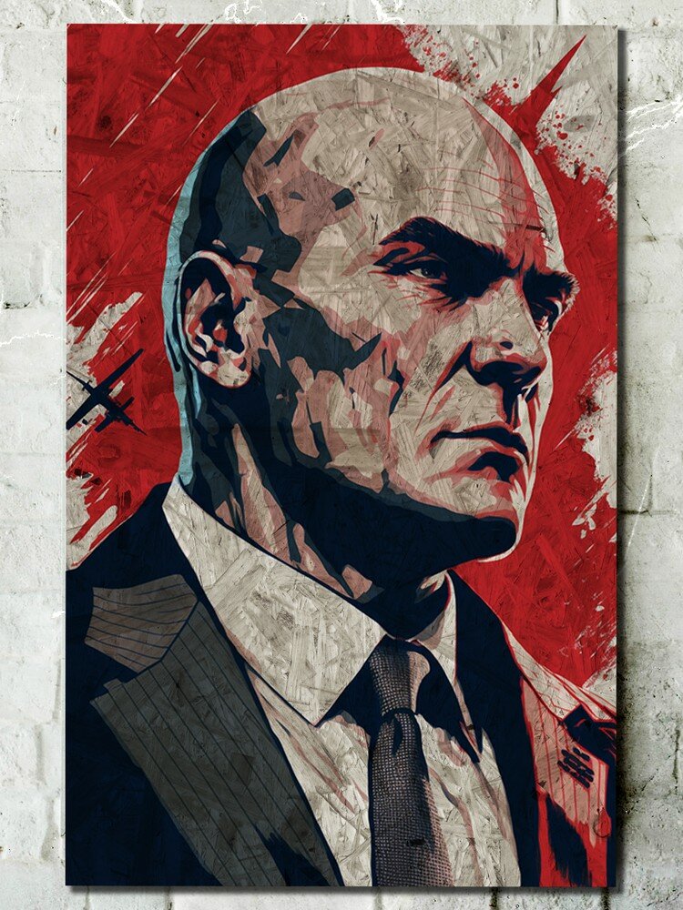 Картина интерьерная на рельефной доске ОСП игра Hitman - 11665