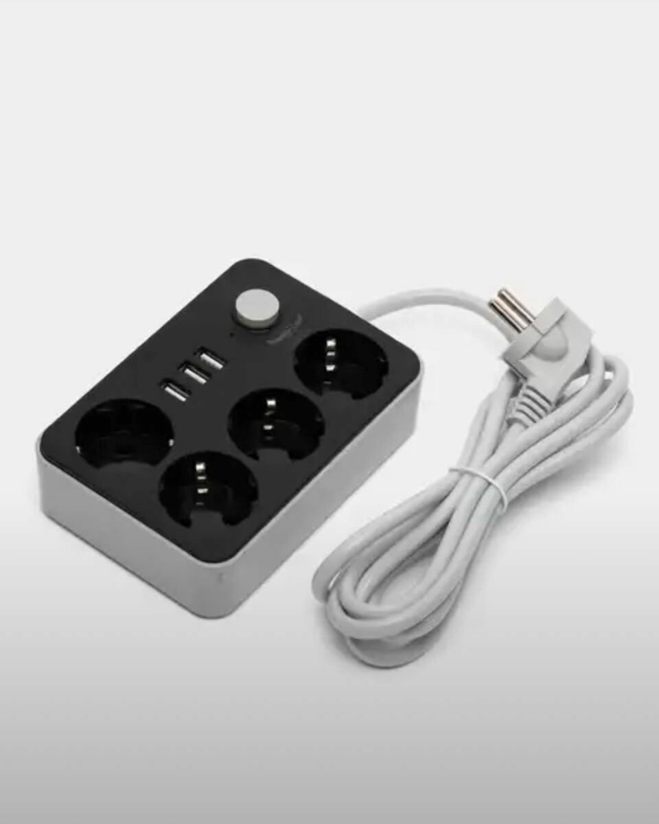 Сетевой фильтр удлинитель/удлинитель сетевой с USB разъемами прямоугольный