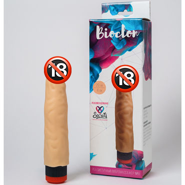 863133 Bioclon Реалистичный вибромассажер № 8, телесный. С многоскоростной регулировкой