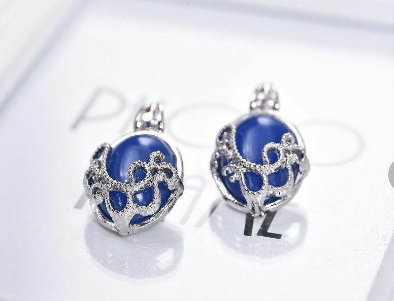 Серьги, искусственный камень, стекло