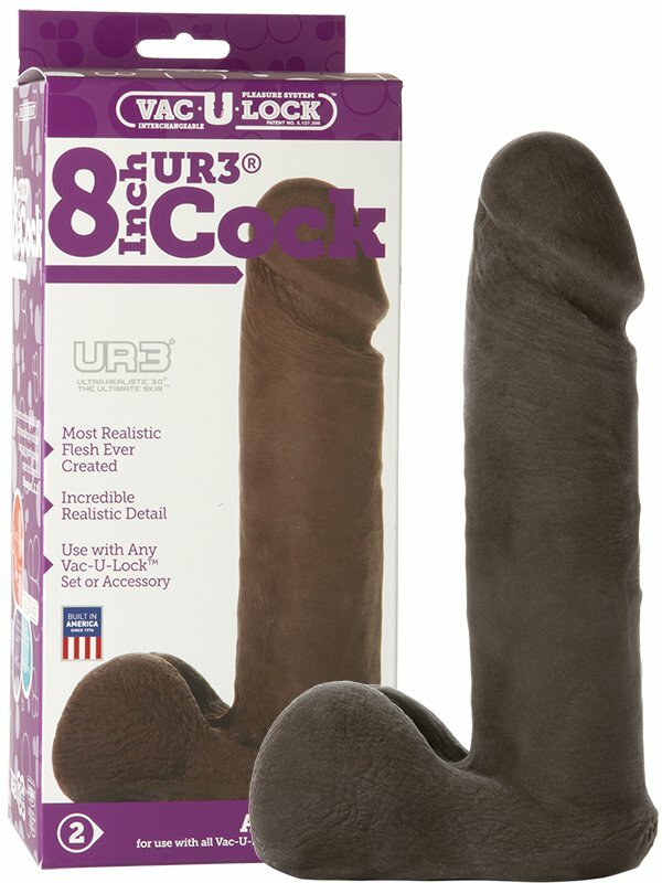 Насадка Doc Johnson Hung 8", к трусикам Ultra Harness, реалистичная, с вибрацией, термопластичный эластомер