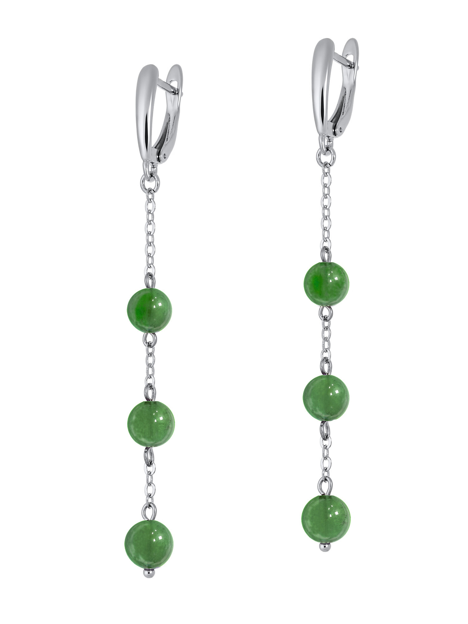 Серьги, жадеит