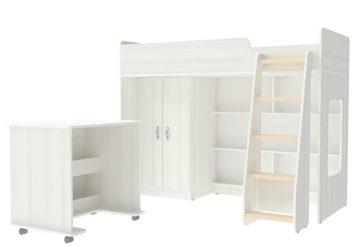 Кровать чердак Л 42.1.3 Белое Дерево Белое Дерево