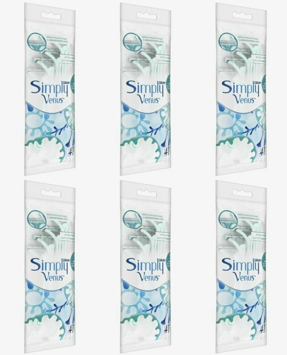 Gillette Станок бритвенный, Simply Venus 2, 6 уп