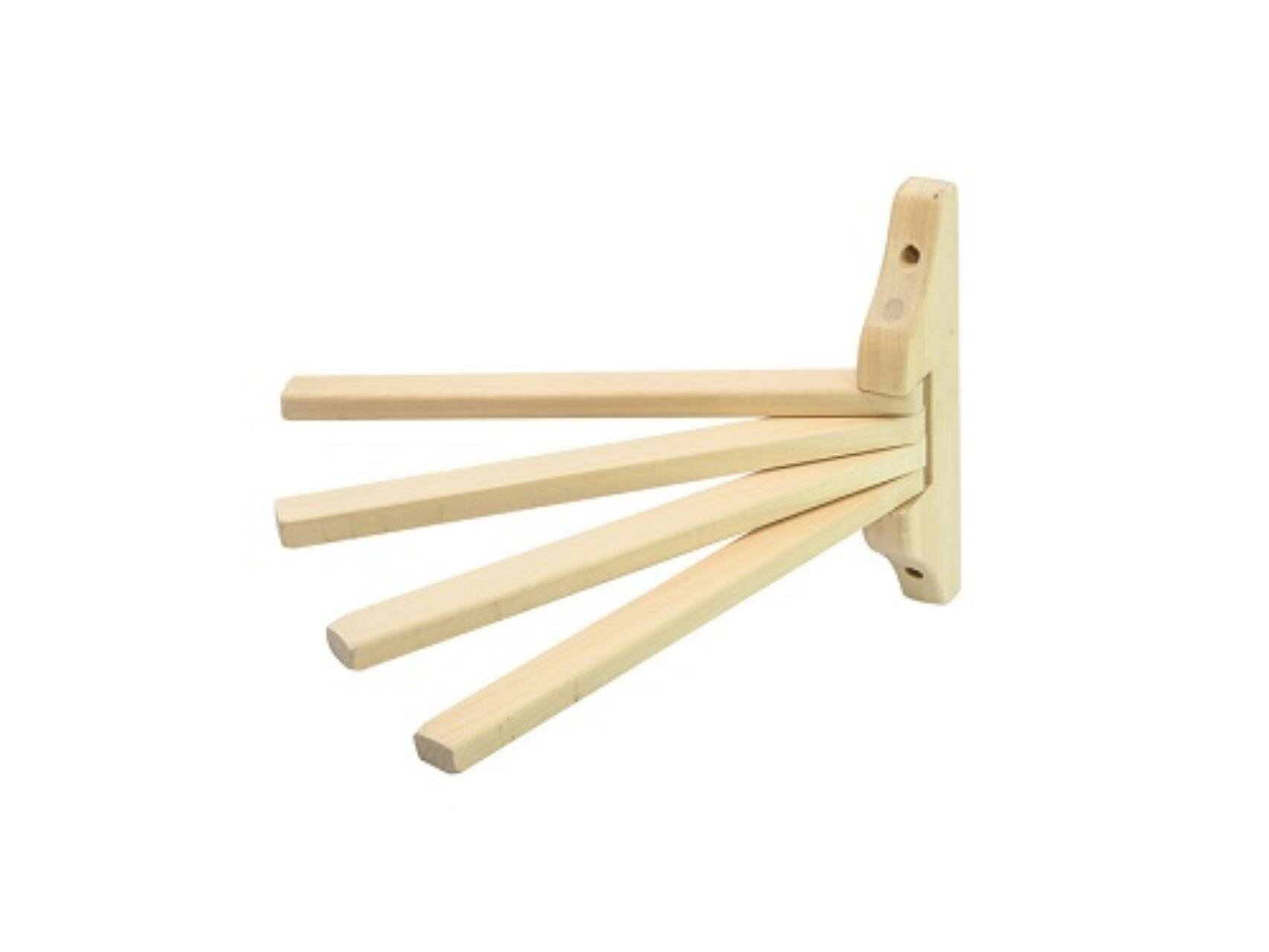 Вешалка веерная деревянная липа (М-20) для бани и и сауны бежевый