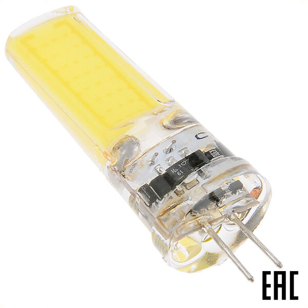 Лампа 3,5Вт 661442 GLDEN-G4-7-C-12-6500К 450Лм COB 12В светод. "капсула" силикон дневной свет General (3 шт. в комплекте)