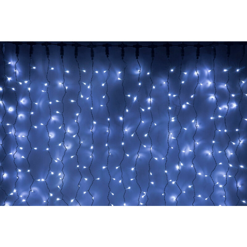 LED-XP-1925-1,5M-230V-S белые LED/черный провод белый Flash. Световая гирлянда занавес 2*1,5м. Flesi