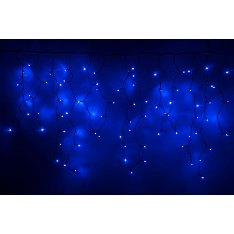 LED-RPL-200(50x4)-230V-B синие светодиоды/черный провод. Светодиодная гирлянда бахрома Neo-Neon