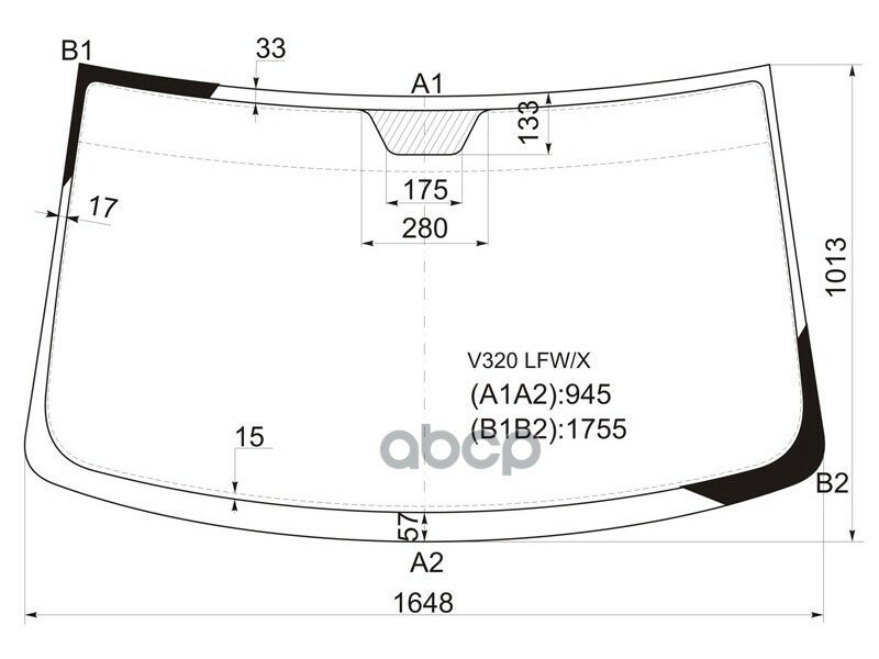 Стекло лобовое Mercedes-Benz Vito 96-03 XYG арт. V320 LFW/X