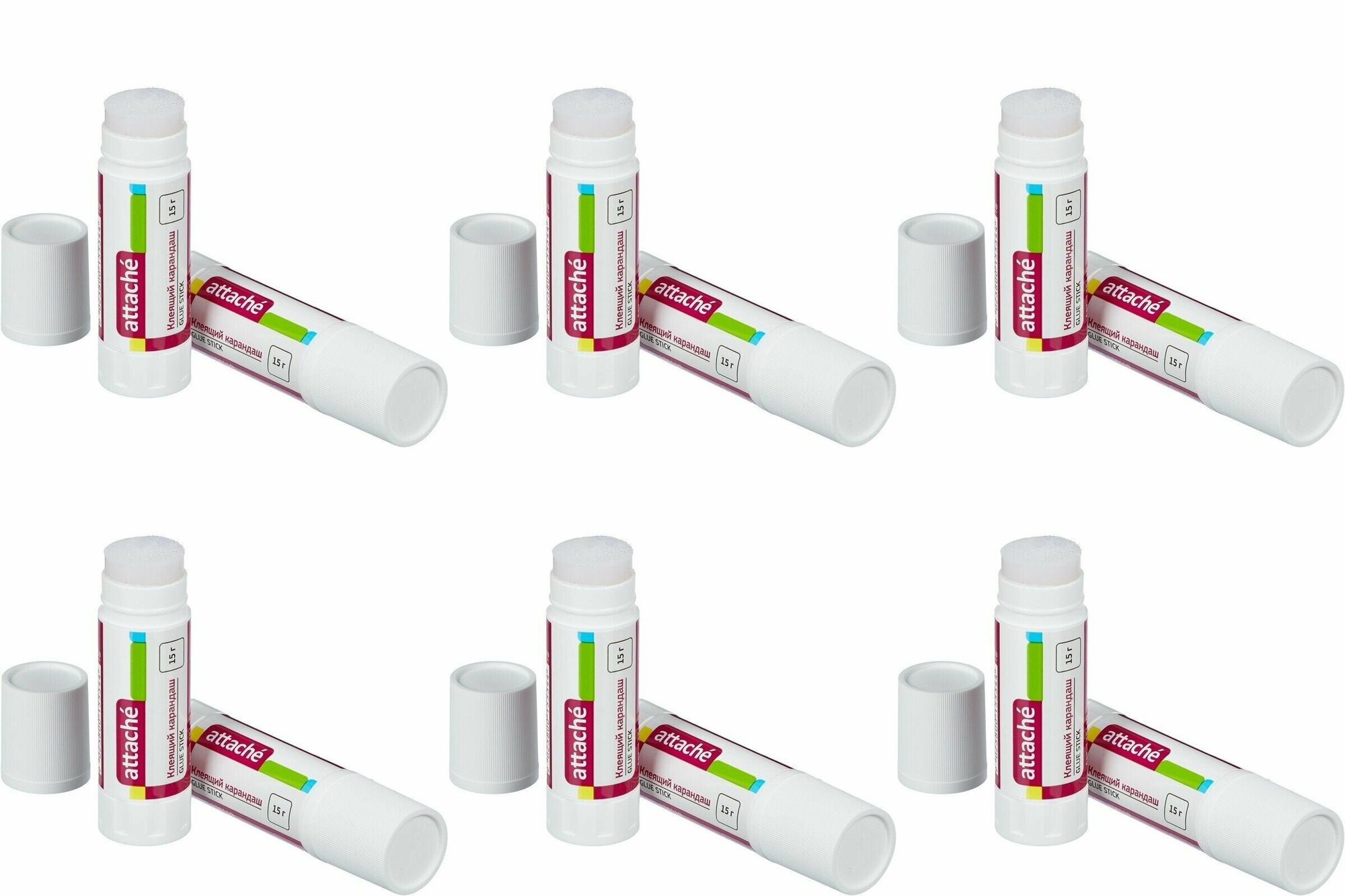 Attache Клей-карандаш Extra, 15 г, 6 шт