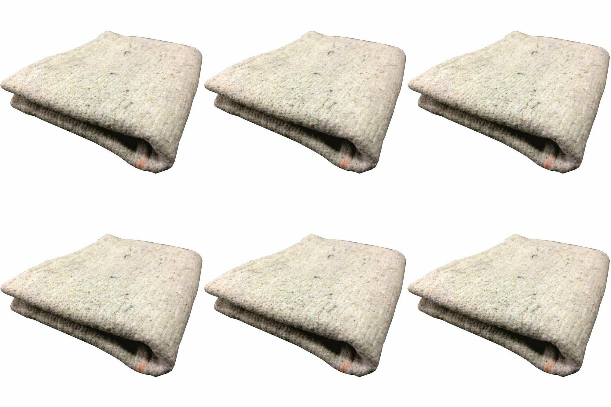 Тряпка для пола Частопрошивная, белая 75х75 см, 6 шт