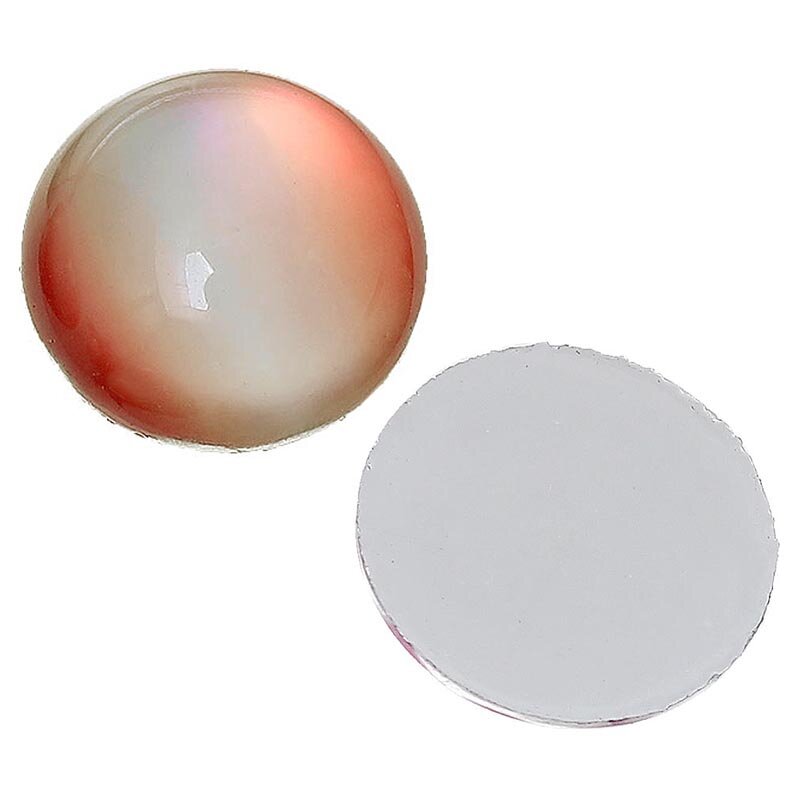 Кабошон из смолы Круглый выпуклый 0009669 полупрозрачный розово-желтый 16 мм, цена за 10 шт.