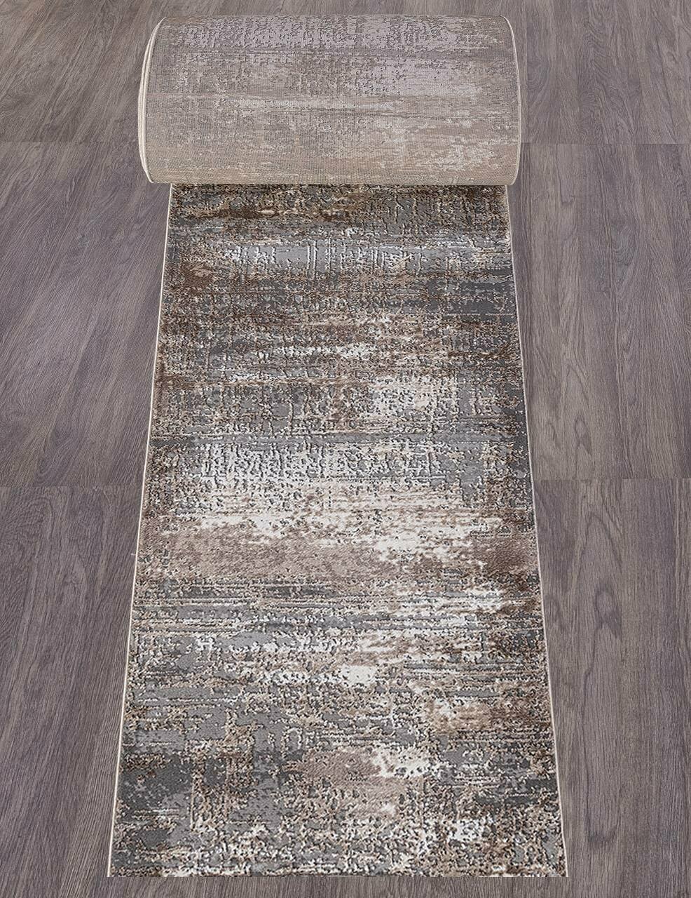 Ковер турецкий Ковровая дорожка на пол 100х2500 см современный ворс 10 мм 259506 Kover-Russia