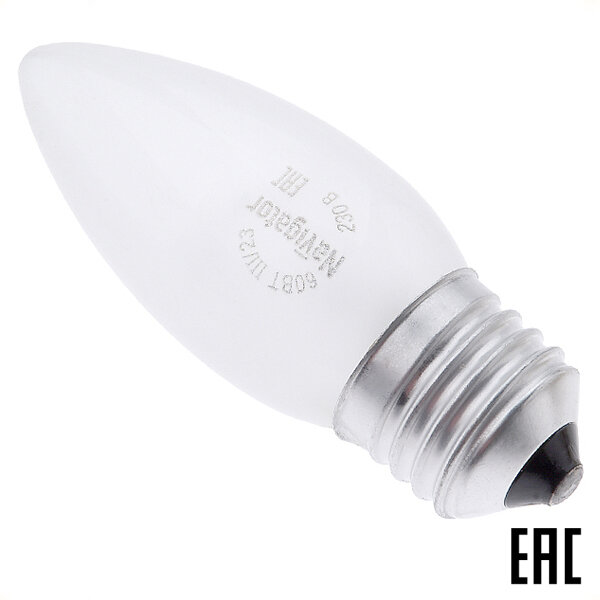 Лампа 60Вт 94327 ЛОН NI-B-60-230-E27-FR накаливания "свеча" матовая Navigator (10 шт. в комплекте)