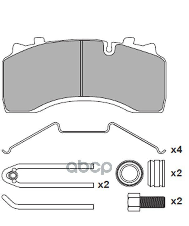 Колодки тормозные! WVA29141/29142/29119 c р/к, перед дисковый тормоз Wabco PAN 19-2 DAF WUHLERMANN арт. 31010032