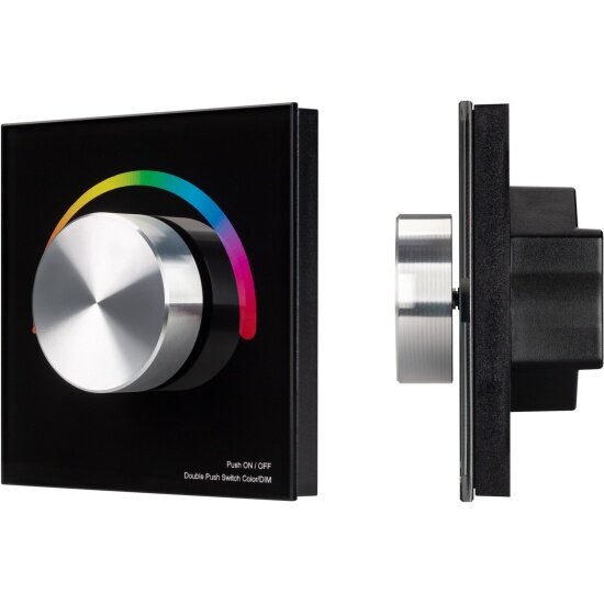 Панель Arlight SMART-P8-RGB-G-IN Black (12-24V, 3x4A, Rotary, 2.4G) (, IP20 Пластик, 5 лет)