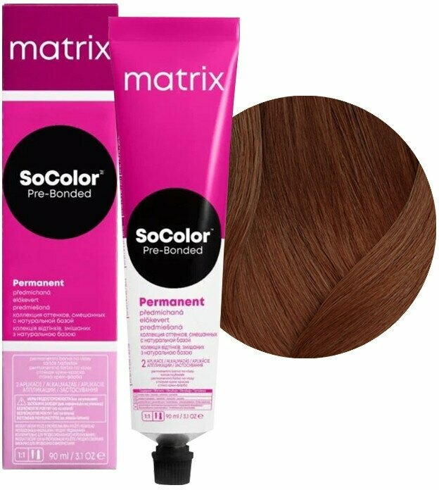 Matrix SoColor перманентная крем-краска для волос Pre-Bonded, 5Mg светлый шатен мокка золотистый, 90 мл