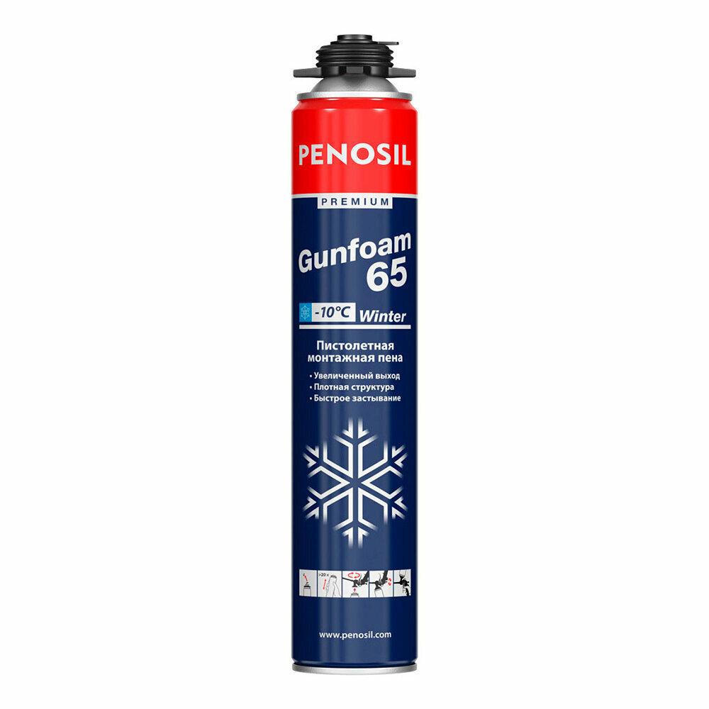 Пена монтажная профессиональная Penosil Premium Gunfoam 65 / Nordic Gunfoam 65 зимняя 850 мл