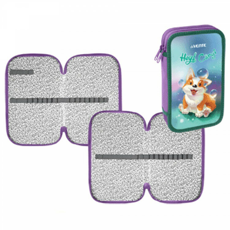 Пенал 2 отделения (deVente) 205х120мм Hey Corgi тиснение фольгой арт. 7012302