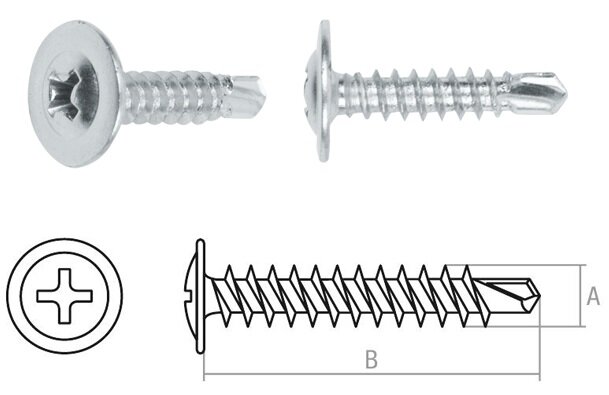 Саморез с прессшайбой 4.2х16 мм цинк острый RAL 7024 STARFIX 150 штук SMP1-39631-150