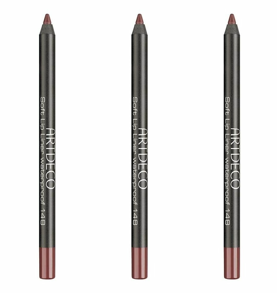 ARTDECO Водостойкий карандаш для губ Soft Lip Liner Waterproof тон 148, 3 штуки