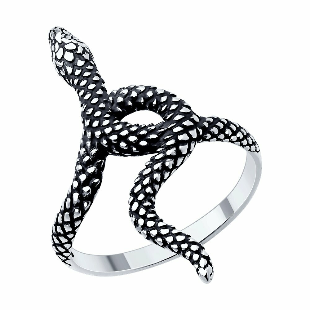 Кольцо, серебро, 925 проба, чернение