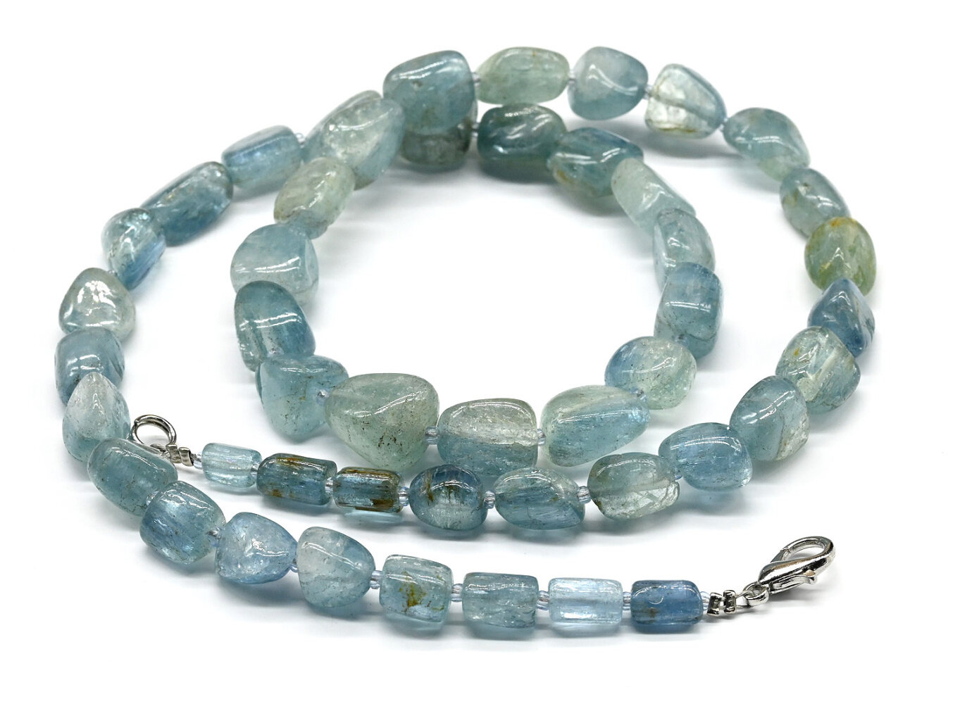 Бусы, аквамарин