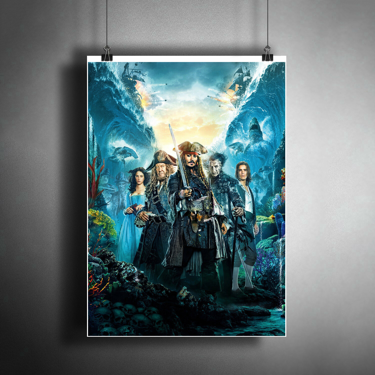 Постер плакат для интерьера "Фильм: Пираты Карибского моря. Pirates of the Caribbean. Капитан Джэк Воробей. Джонни Депп" / A3 (297 x 420 мм)