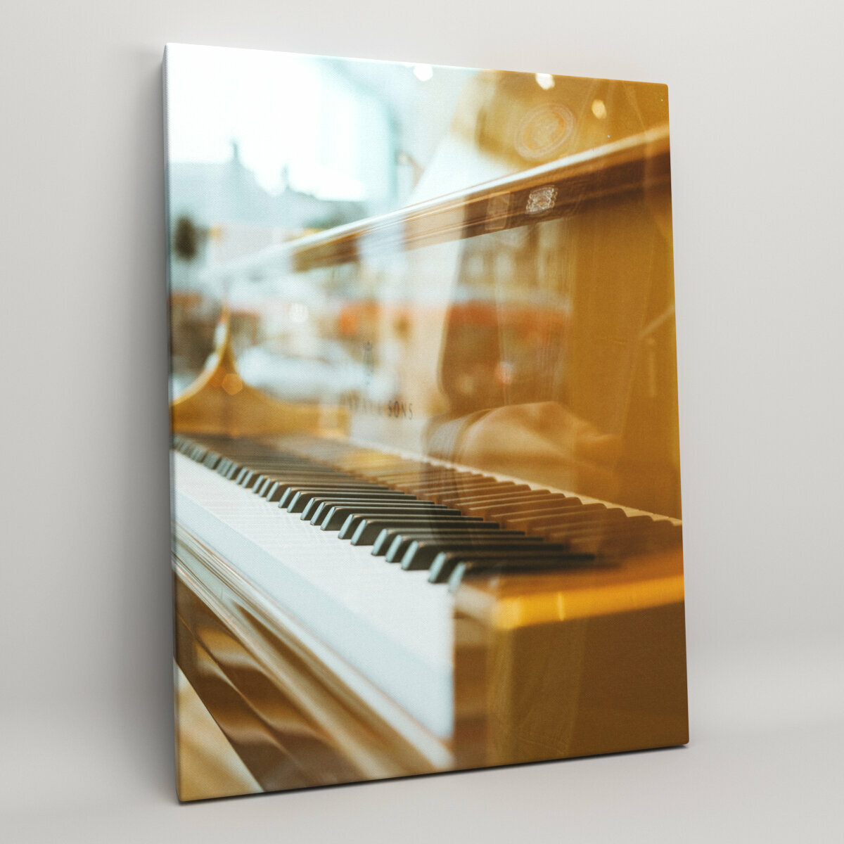 Картина на холсте (интерьерный постер) "Желтый пианино" музыка и музыкальные инструменты, с деревянным подрамником, размер 30x40 см