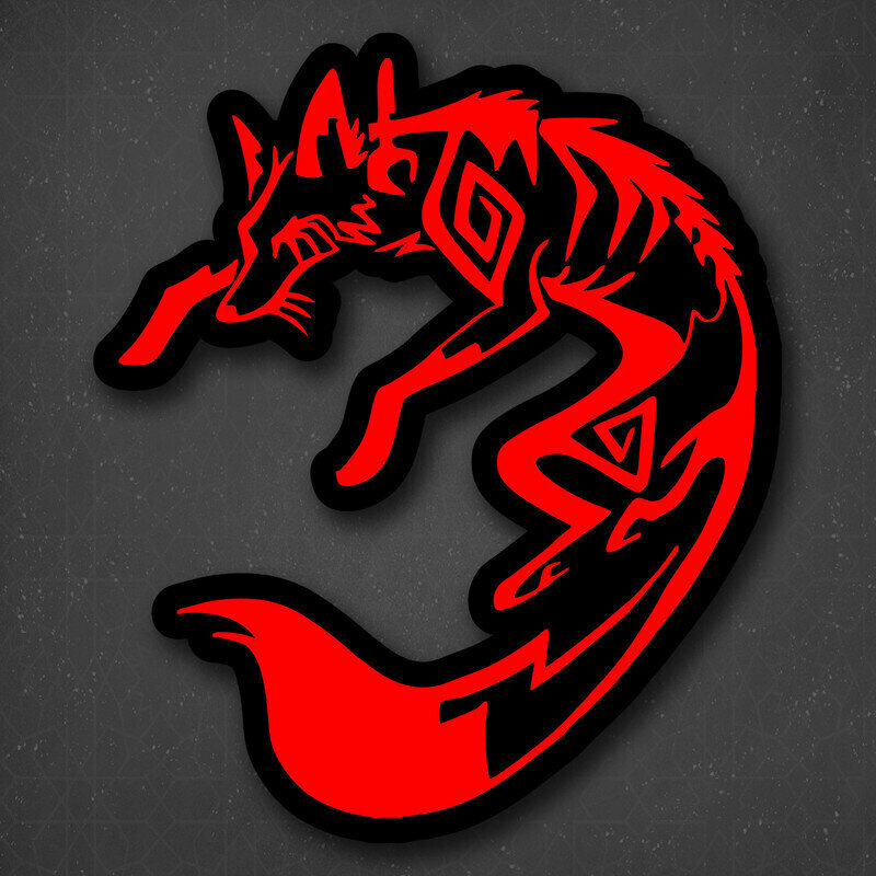 Наклейка на авто "Тотемная лиса" 19x22 см