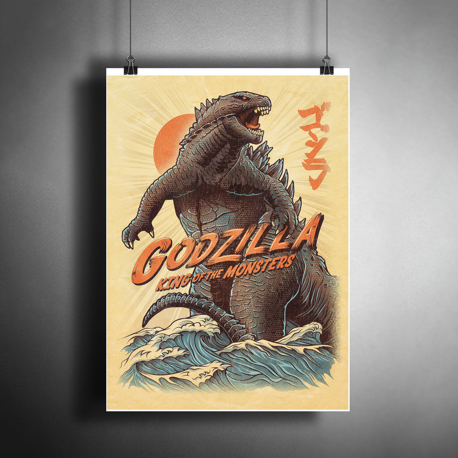 Постер плакат для интерьера "Фильм Годзилла: Король монстров. Godzilla: King of the Monsters"/ Декор дома, офиса, комнаты A3 (297 x 420 мм)