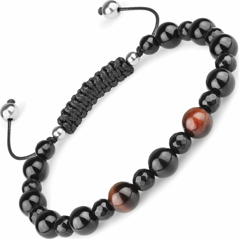 Плетеный браслет, агат, бычий глаз