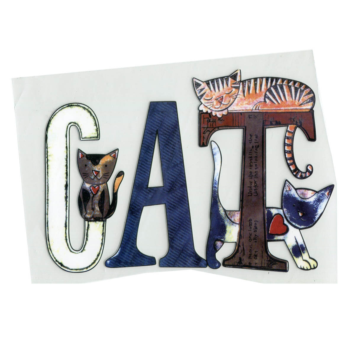 Термотрансфер на одежду надпись 'Cat', Айрис, ALP-015, 17*21 см