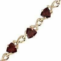 Браслет, красное золото, 585 проба, гранат