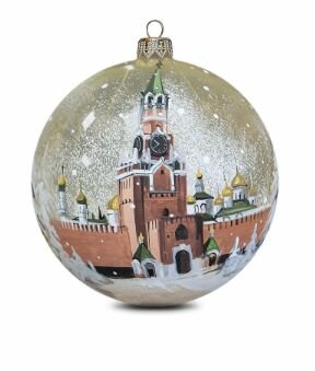 Шар на елку Москва. Золотые купола Кремля 10см