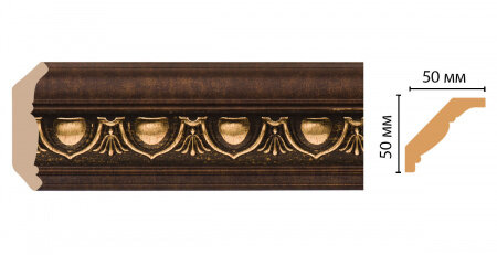 Плинтус Потолочный Decomaster 155D-56 В50хШ50хД2400 мм / Декомастер.