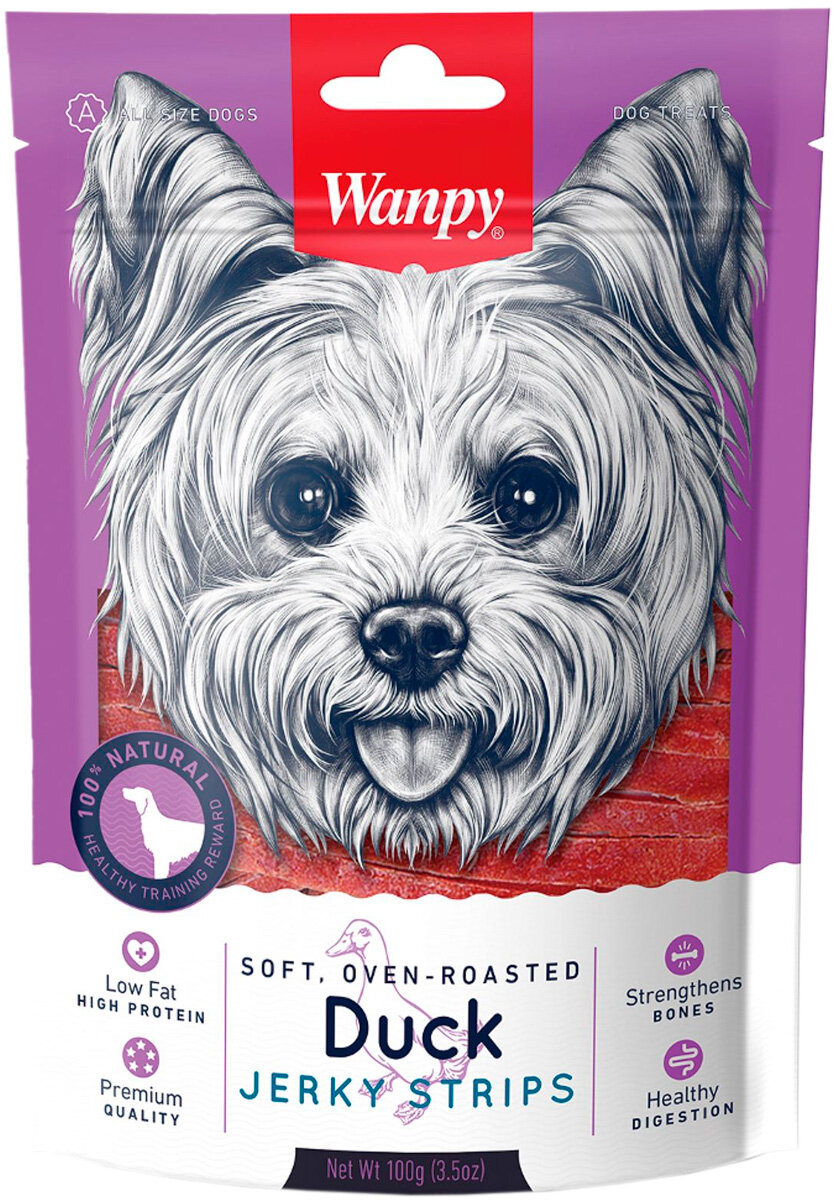Лакомство WANPY DOG для собак соломка утиная (100 гр)