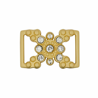 GB 1591 Пряжка со стразами Шлевка Micron 32x32 мм №11 матовое золото (прозрачный)