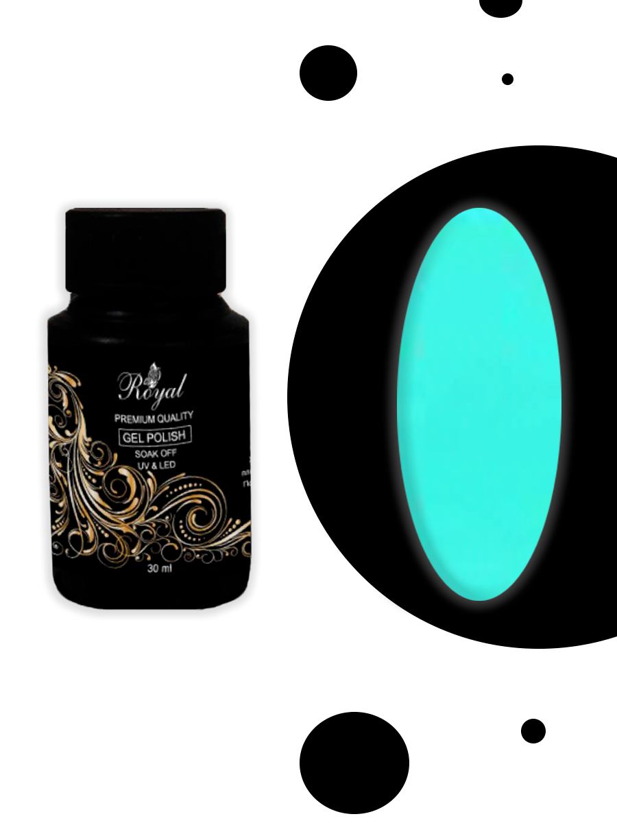 Топ Royal-gel "MATE GLOW IN DARK" матовый светящийся в темноте 30 мл. GDTC