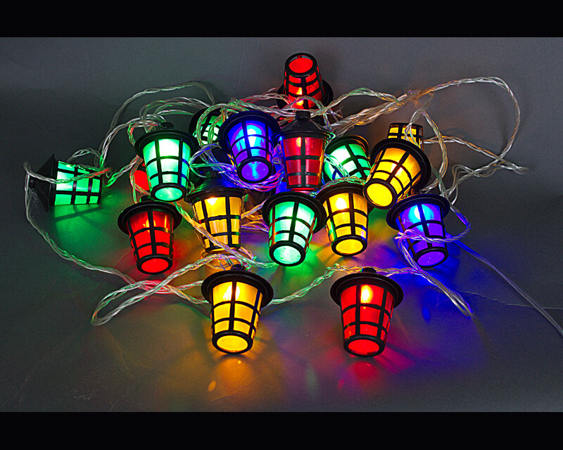 Гирлянда светодиодная A-209 светодиодная гирлянда длиной 10м прозрачный провод, с насадками "фонарик" 8х6см.