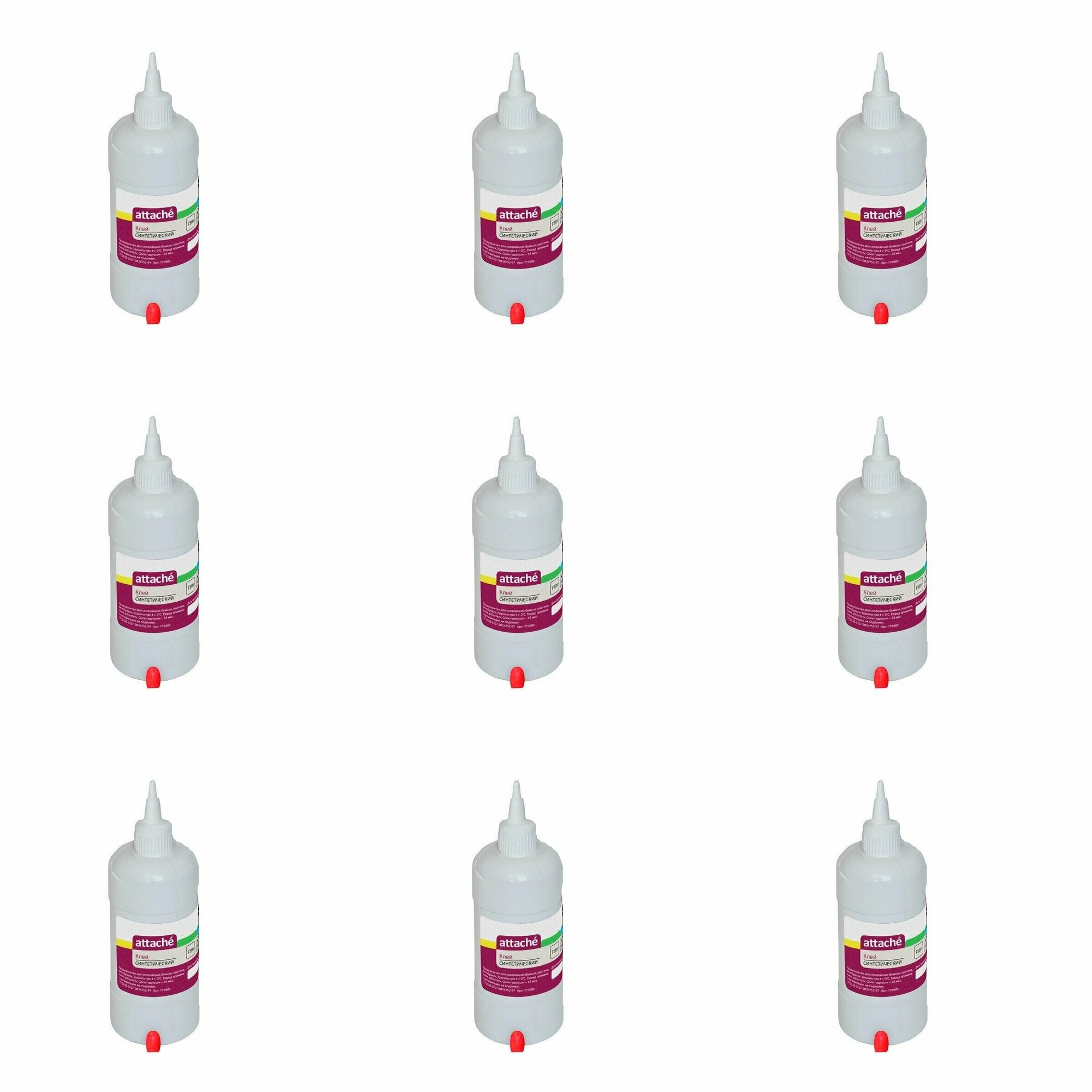Attache Клей канцелярский Синтетический, 150 мл, 9 шт