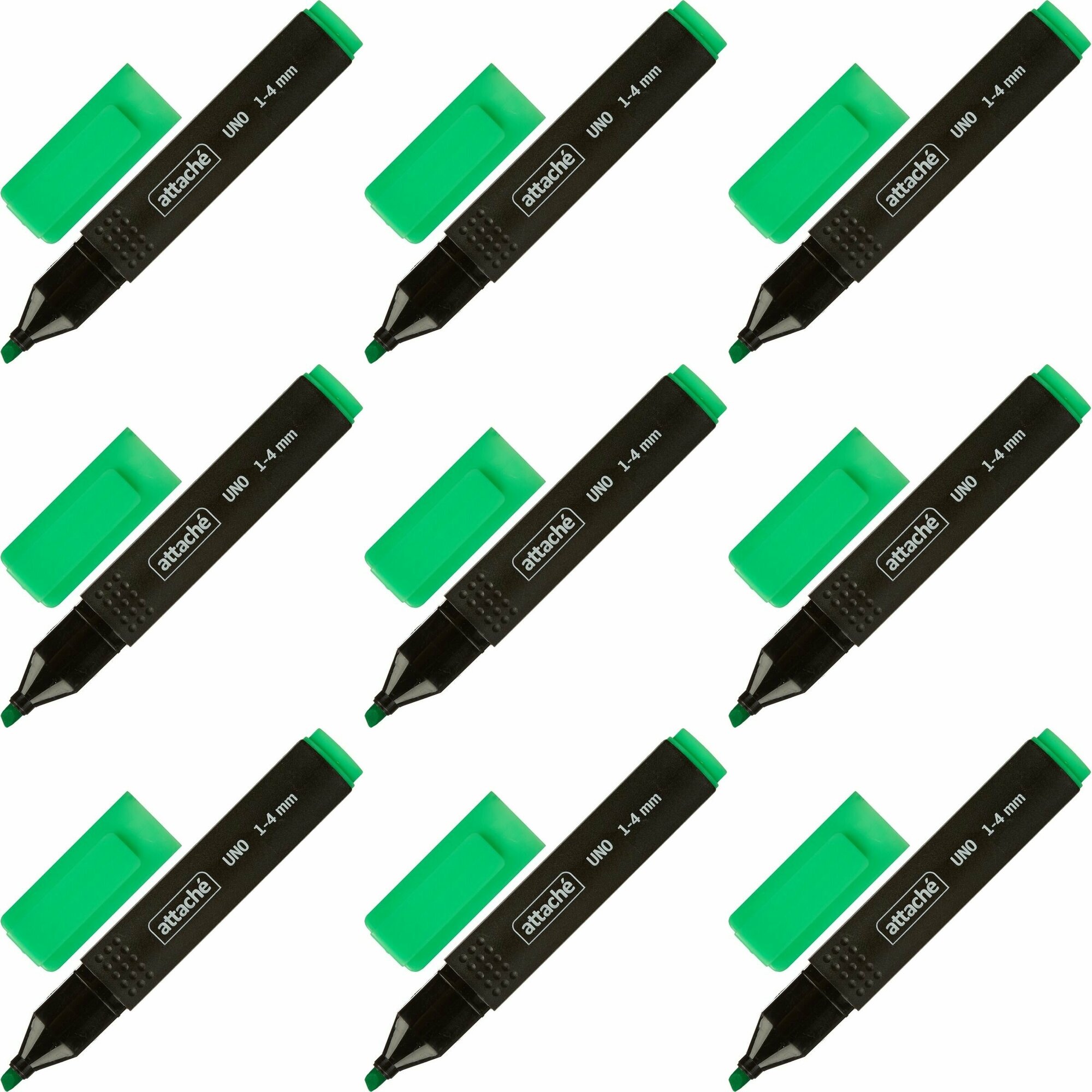 Attache Economy Текстовыделитель Uno Зеленый, 1-4 мм, 9 шт