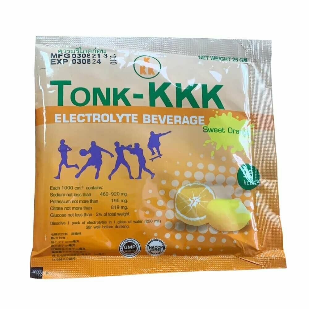 Изотоник "Электролит Tonk-KKK" с апельсиновым вкусом (Таиланд), набор 10 пакетиков по 25 гр
