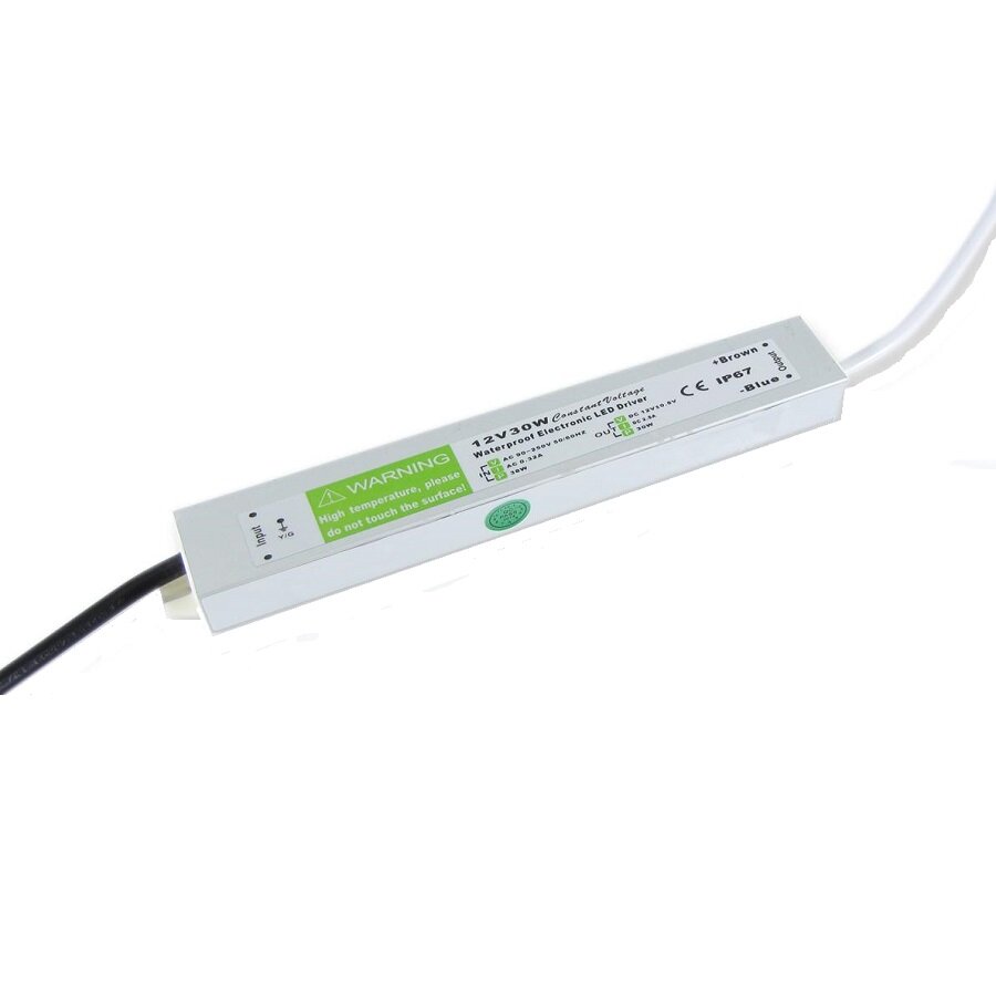 Блок питания герметичный 12V 30W IP67 2,5А 220х29х20мм