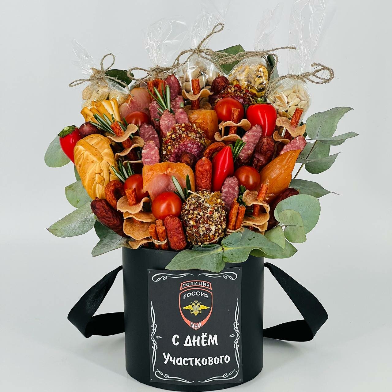 Мясной букет колбасный для участкового в день полиции