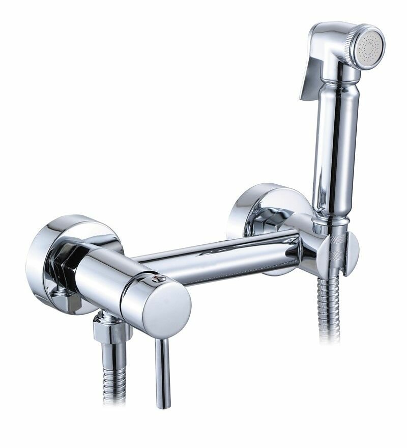 Смеситель настенный с гигиеническим душем для биде V-4918 Хром